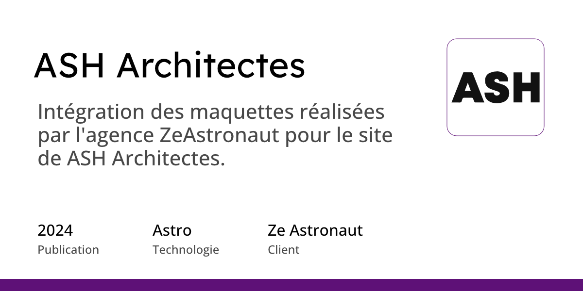 ASH Architectes – Portfolio – Martin Beaumont